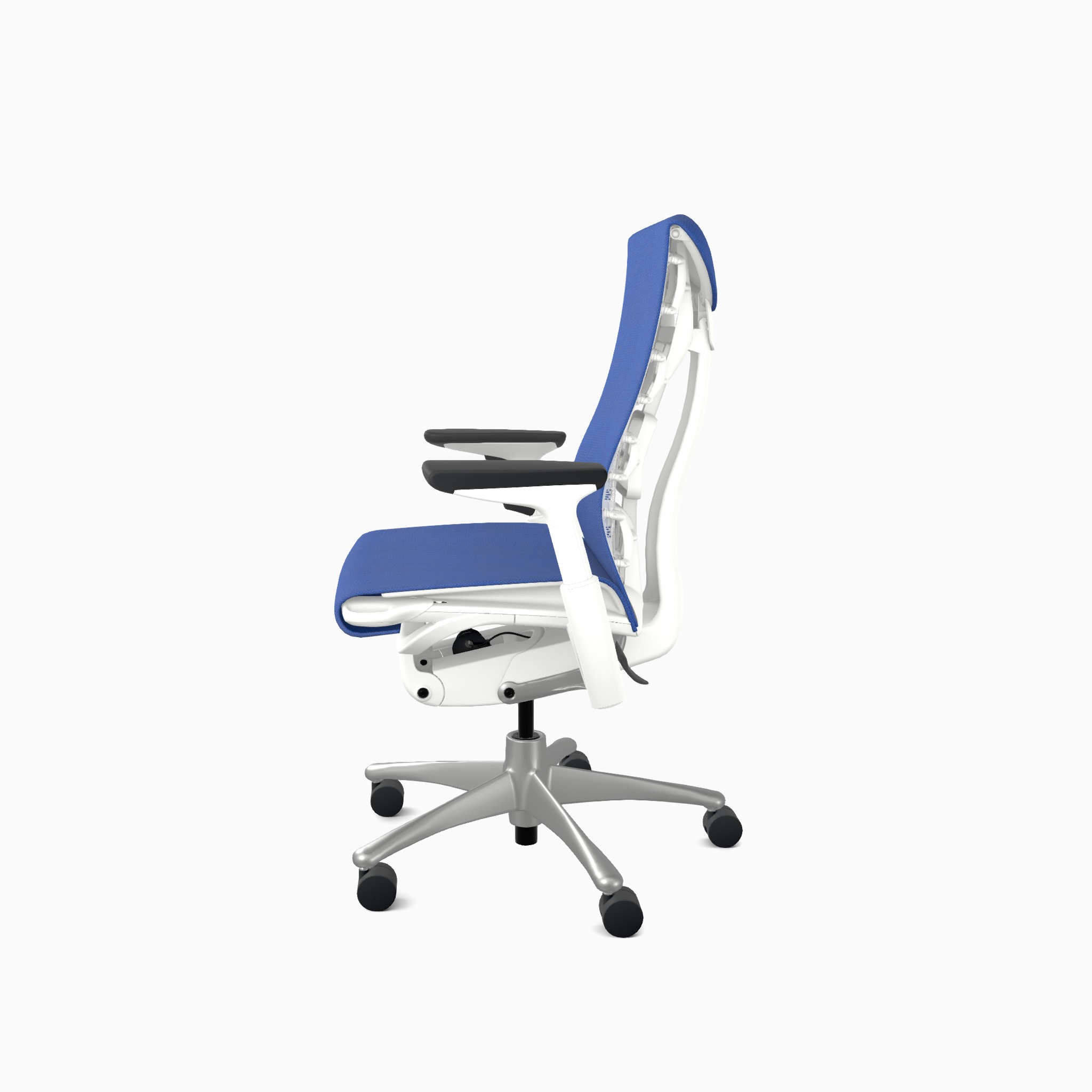 Herman Miller Embody Chair (White Frame, Titanium Base, Berry Blue ...