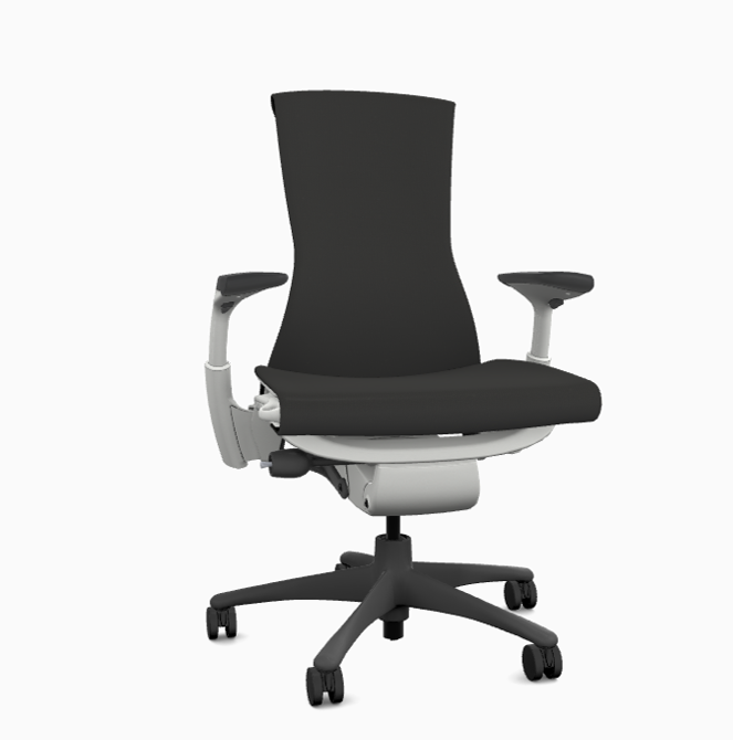 Herman Miller Embody Chair (White Frame, Graphite Base, Rhythm Black ...